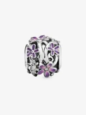 Pandora | Jewelry | Pandora Openwork Purple Daisy Charm | Poshmark